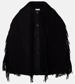 TOTEME Fringed Scarf-detail Wool-blend Jacket