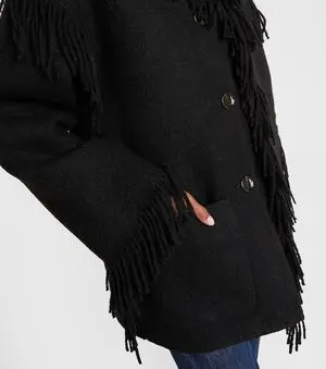 TOTEME Fringed Scarf-detail Wool-blend Jacket