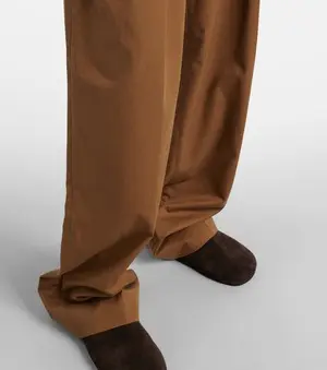 THE ROW Igor Cotton And Cashmere Wide-leg Pants - Beige