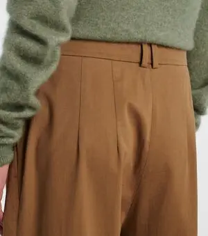 THE ROW Igor Cotton And Cashmere Wide-leg Pants - Beige