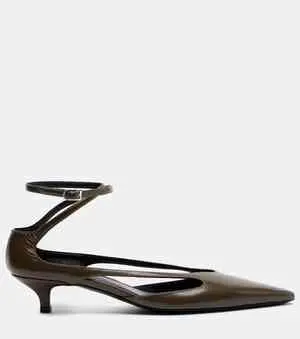 TOTEME Cutout Leather Pumps - Green