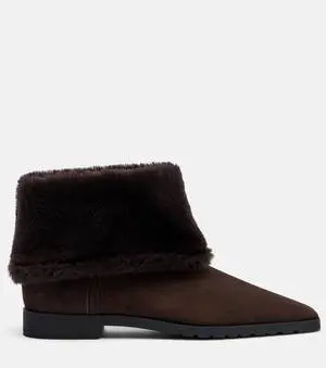 TOTEME Shearling-lined Suede Ankle Boots - Brown