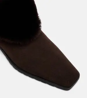 TOTEME Shearling-lined Suede Ankle Boots - Brown