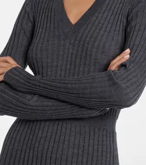 Brunello Cucinelli Ribbed-knit Virgin Wool Sweater Dress