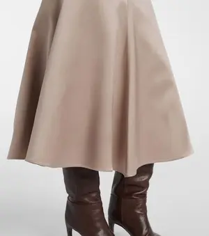 Brunello Cucinelli Silk Midi Skirt