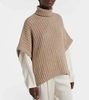 Brunello Cucinelli Ribbed-knit Cashmere Turtleneck Sweater - Beige