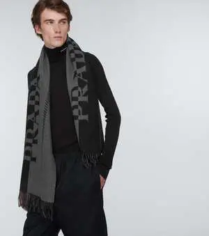 Prada Logo Wool Scarf