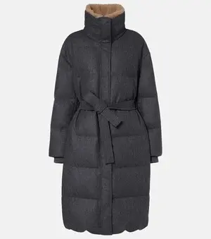 Brunello Cucinelli Virgin Wool Down Coat - Grey