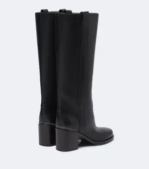 Brunello Cucinelli Monili Leather Knee-high Boots - Black