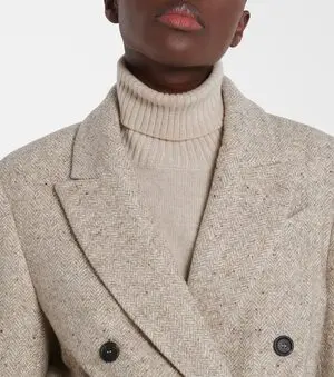 Brunello Cucinelli Double-breasted Wool And Silk-blend Blazer