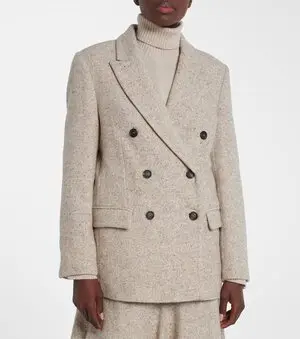 Brunello Cucinelli Double-breasted Wool And Silk-blend Blazer