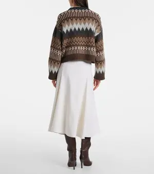 Brunello Cucinelli Cashmere Jacquard Sweater - Brown