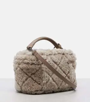 Brunello Cucinelli Quilted Shearling Vanity Bag