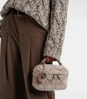 Brunello Cucinelli Quilted Shearling Vanity Bag