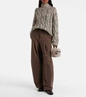 Brunello Cucinelli Quilted Shearling Vanity Bag