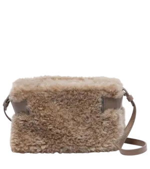 Brunello Cucinelli Small Shearling Clutch - Beige