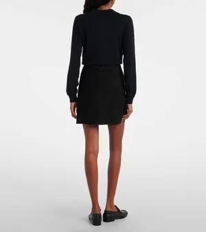Rixo Wiley Suede Miniskirt - Black