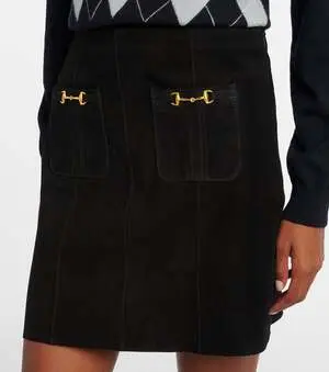Rixo Wiley Suede Miniskirt - Black