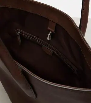 THE ROW Alger Leather Tote Bag - Brown