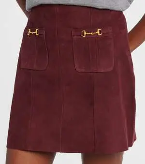 Rixo Wiley Suede Miniskirt - Brown