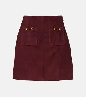 Rixo Wiley Suede Miniskirt - Brown