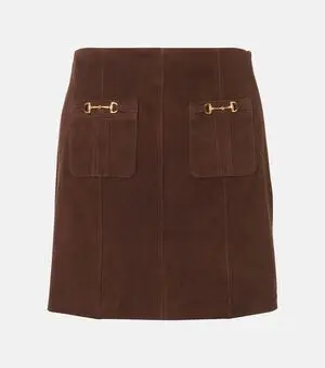 Rixo Wiley Suede Miniskirt - Brown