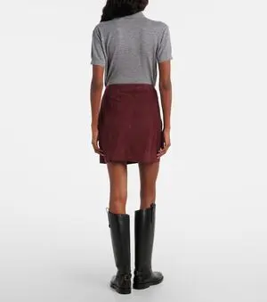 Rixo Wiley Suede Miniskirt - Brown