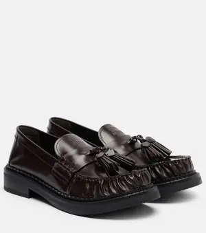 Miu Miu Leather Loafers - Brown