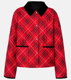 Burberry Checked Cotton Jacket - Red