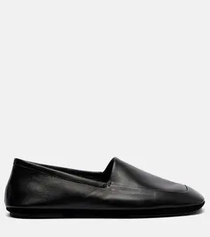 LEMAIRE Leather Slippers - Black