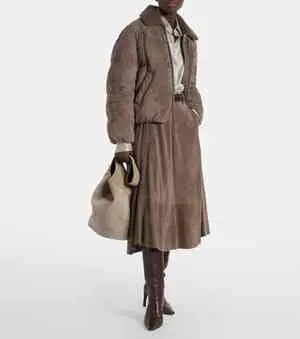 Brunello Cucinelli Suede Down Jacket