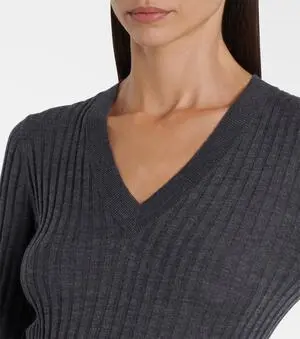 Brunello Cucinelli Ribbed-knit Virgin Wool Sweater Dress