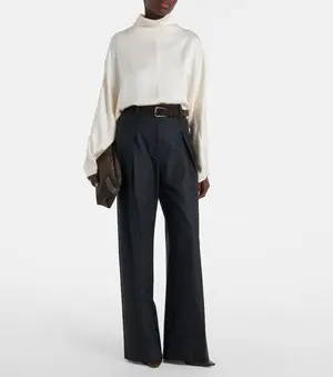 Brunello Cucinelli Virgin Wool Straight Leg Pants