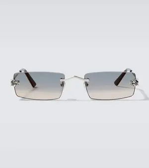 Cartier Panthère De Rectangular Sunglasses - Silver