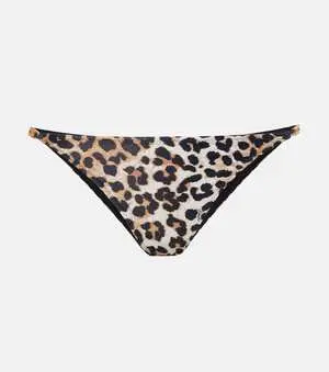 GANNI Leopard-print Bikini Bottom - Beige