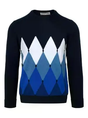 BALLANTYNE Argyle Pattern Sweater - Blue