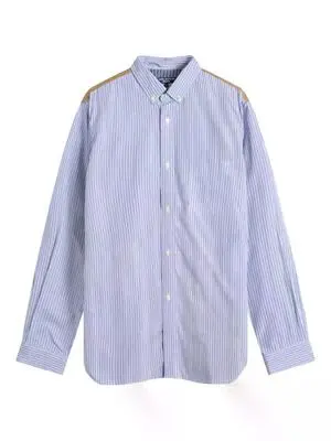 Junya Watanabe Stripe-pattern Panelled Shirt - Blue