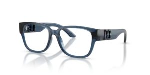 Dolce & Gabbana Full Rim Rectangle Eyeglasses - Transparent Blue