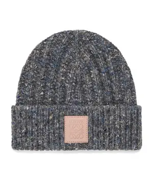 Loewe Wool-cashmere-blend Beanie - Grey