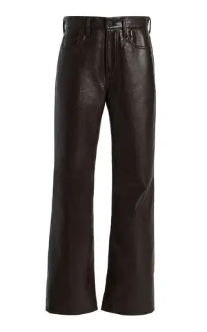 Citizens Of Humanity Genova Low-rise Bootcut Leather Pants - Brown