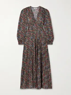 DÔEN Charleston Floral-print Organic Cotton-voile Midi Dress - Multi