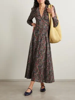 DÔEN Charleston Floral-print Organic Cotton-voile Midi Dress - Multi