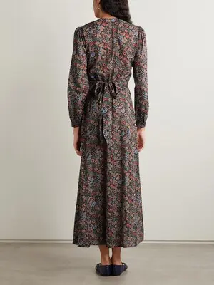 DÔEN Charleston Floral-print Organic Cotton-voile Midi Dress - Multi