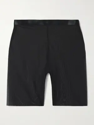 Spanx Smooth Ribbed Stretch-mesh Shorts