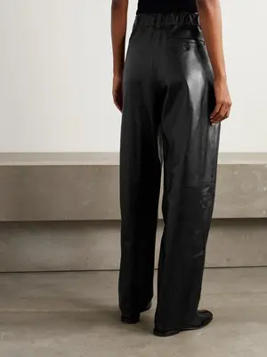 Givenchy Pleated Leather Barrel-leg Pants