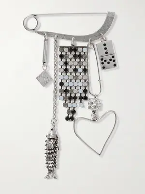 Isabel Marant Abby Crystal-embellished Brooch - Silver