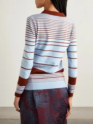 SHUSHU/TONG Striped Knitted Polo Sweater