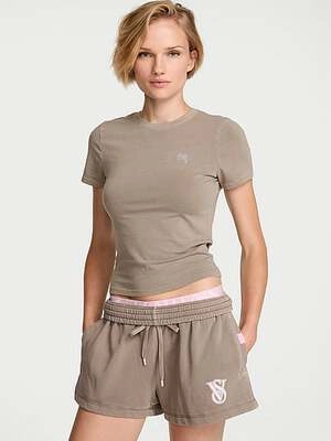 Victoria's Secret Angel Essentials Stretch Cotton Fitted Tee - Grey