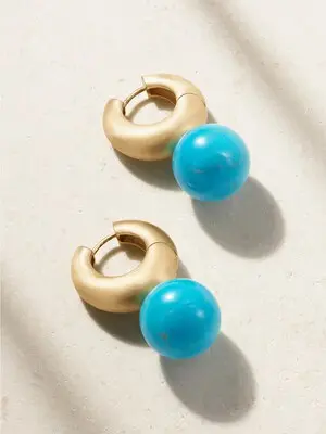 Irene Neuwirth 18-karat And Turquoise Huggie Earrings - Gold