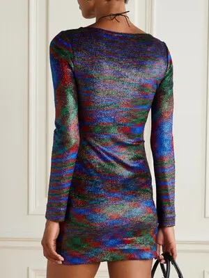 Missoni Striped Metallic Jersey Mini Dress